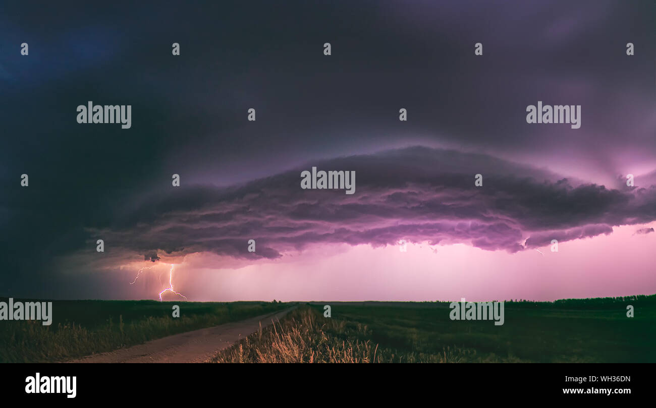 Close up with lightning with dramatic clouds composite image . Night ...