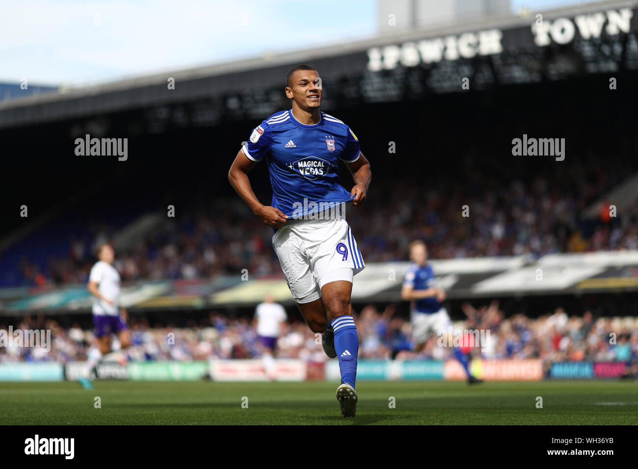 Kayden Jackson of Ipswich Town celebrates after scoring the opening ...