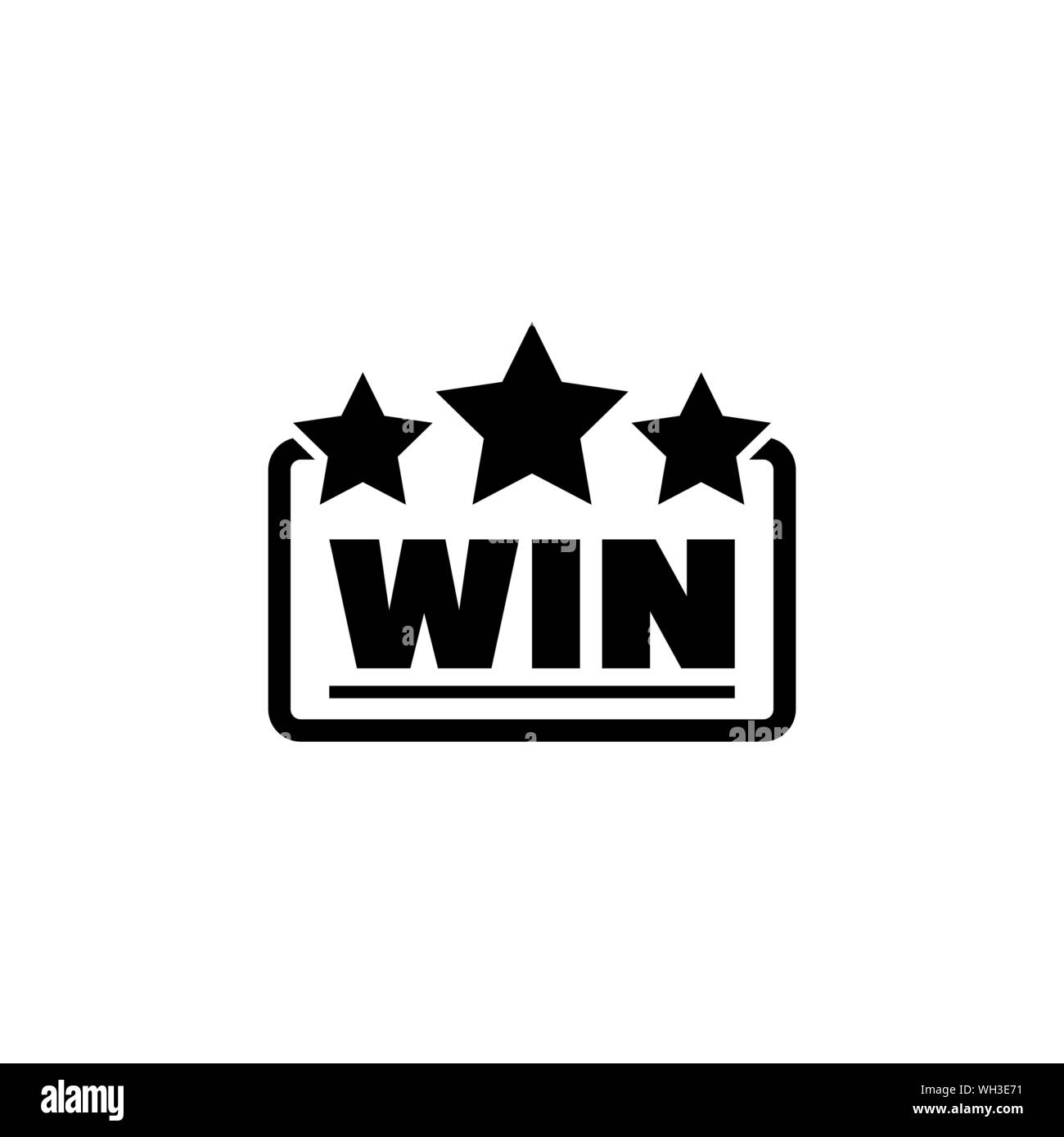 Casino Win, Winner Emblem. Flat Vector Icon illustration. Simple black ...