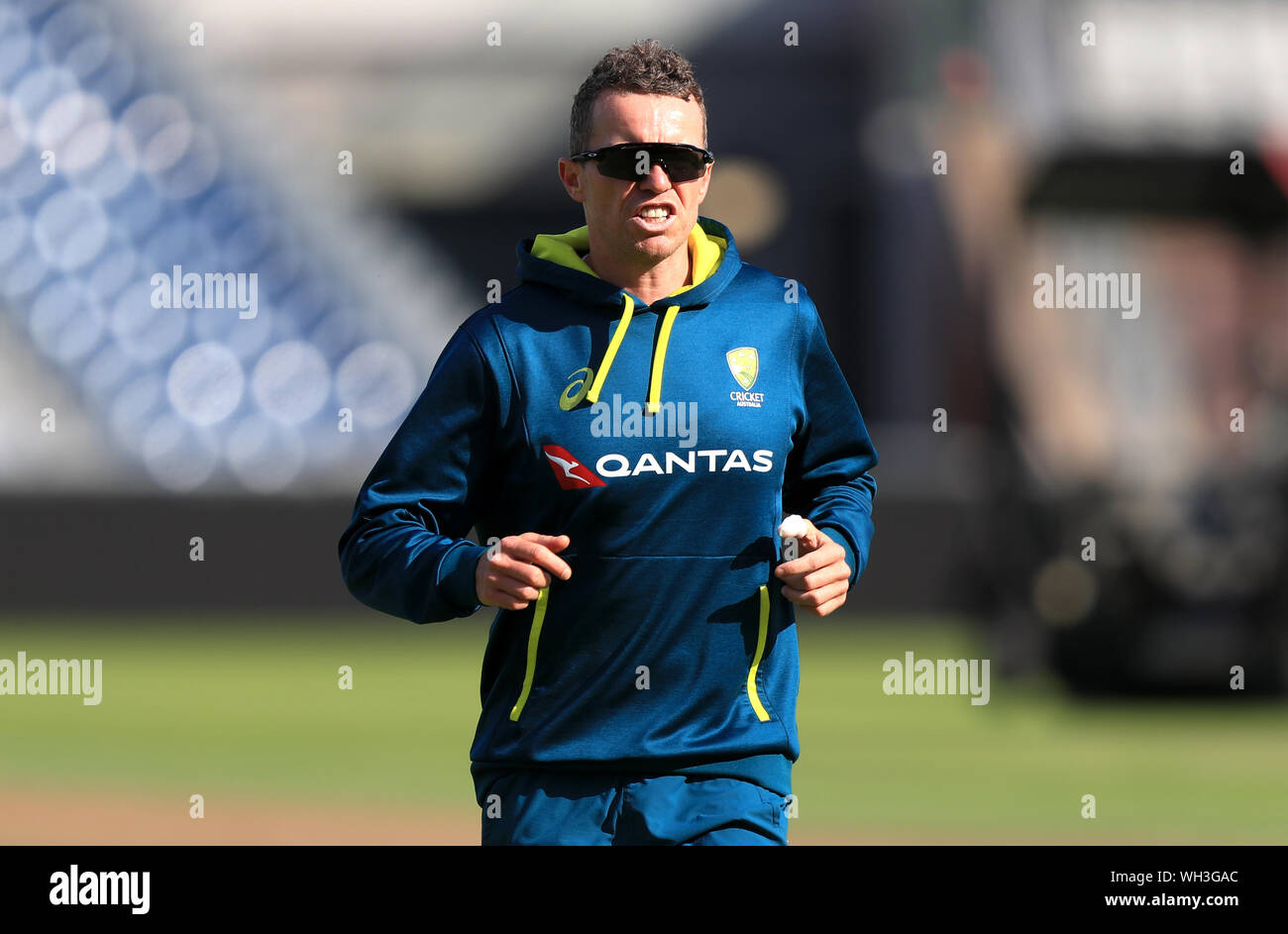 Australia's Peter Siddle during a nets session at Old Trafford ...