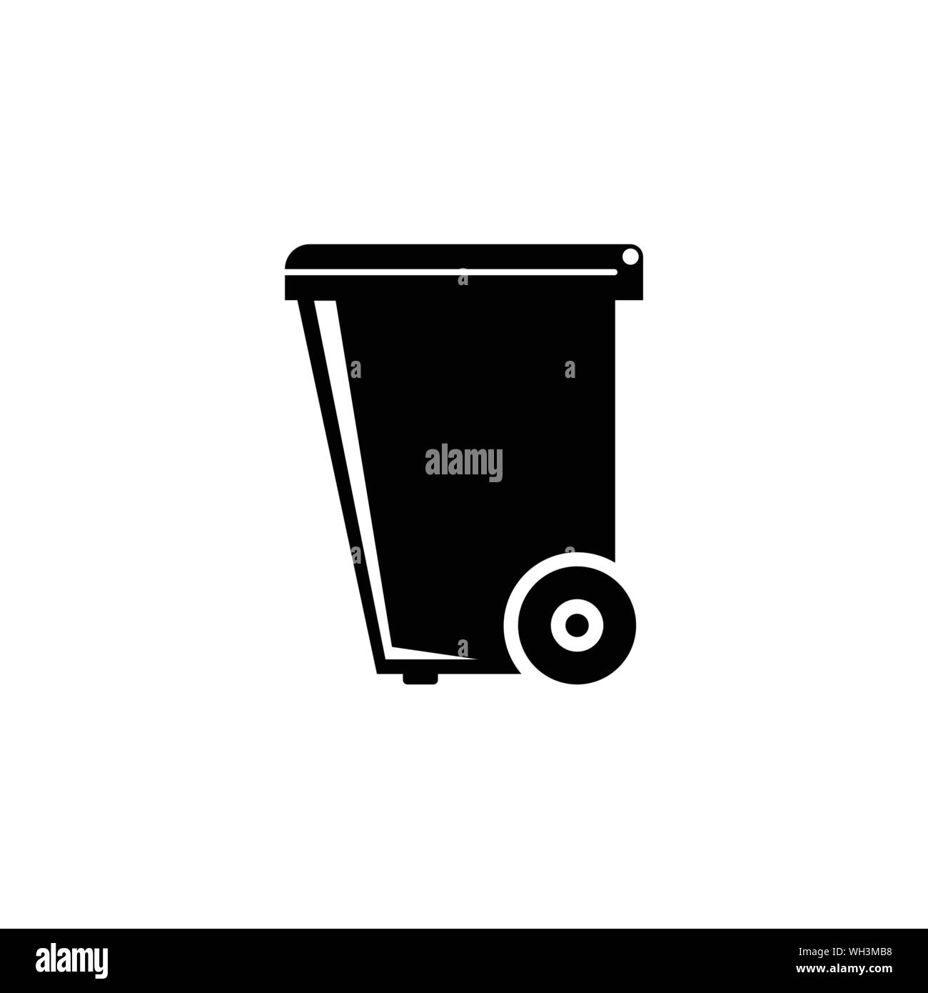 Dumpster, Plastic Tank for Trash. Flat Vector Icon illustration. Simple ...