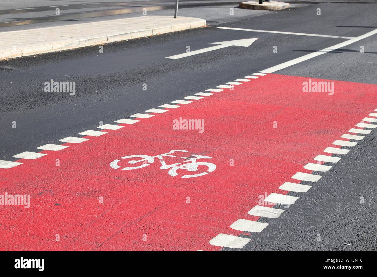 Bicycle lane in Stockholm, Sweden. Cycling transportation ...