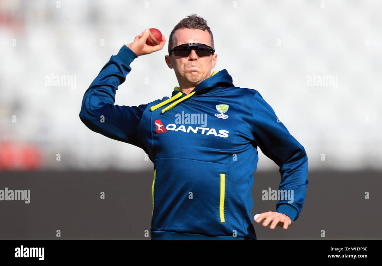 Australia's Peter Siddle during a nets session at Old Trafford ...