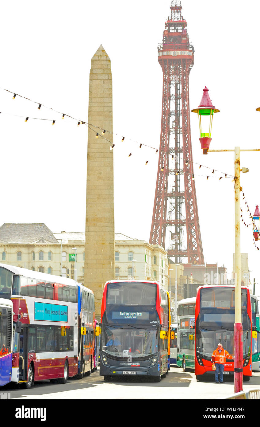 Buses lined up for the UK bus driver of the year competition on ...
