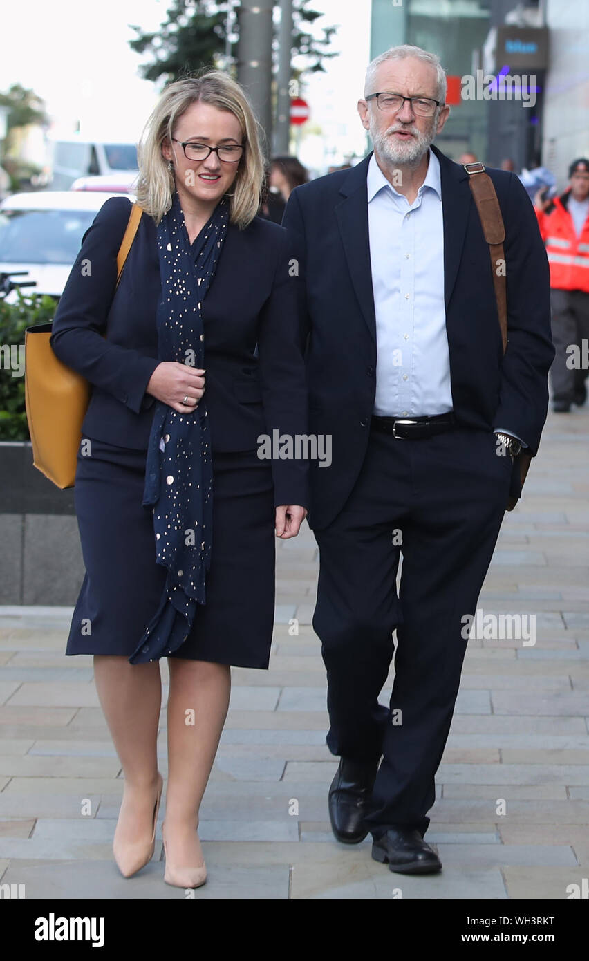 Labour leader Jeremy Corbyn arrives with shadow business secretary ...