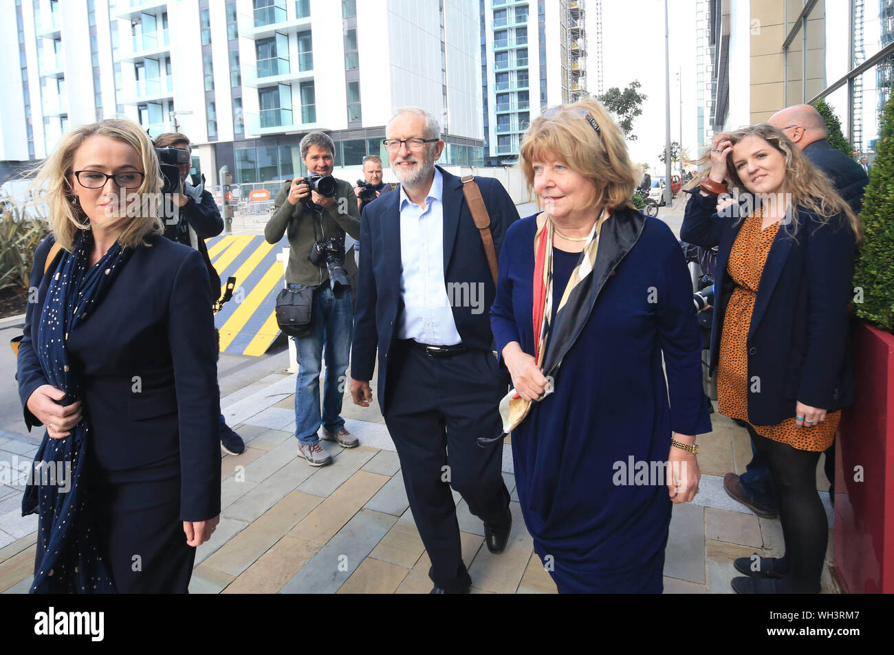Labour leader Jeremy Corbyn arrives with shadow business secretary ...