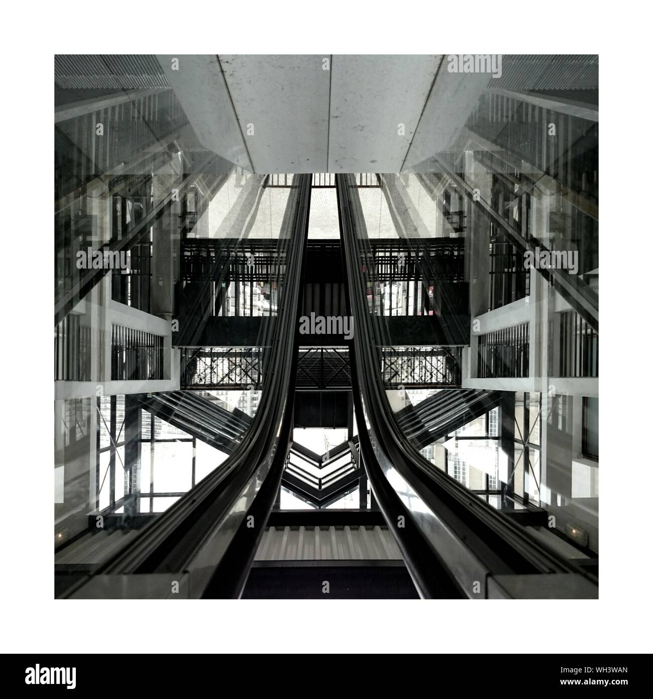 Escalator in architecture Cut Out Stock Images & Pictures - Alamy