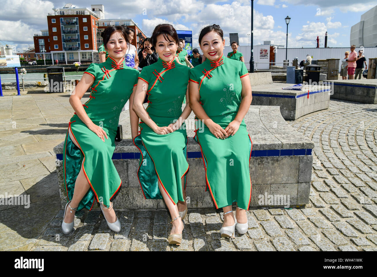 Portsmouth, UK. 1st Sep, 2019. The mainland Chinese singing together I ...