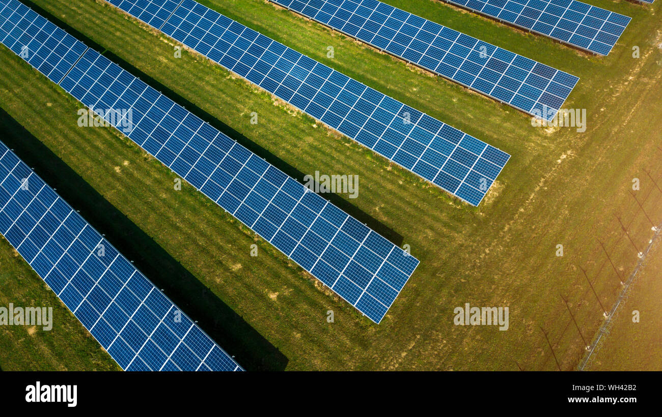 solar power plant top view from drone Stock Photo - Alamy