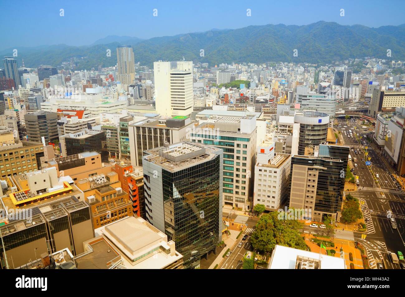 Kobe, Japan - city in the region of Kansai in Hyogo prefecture. Aerial ...