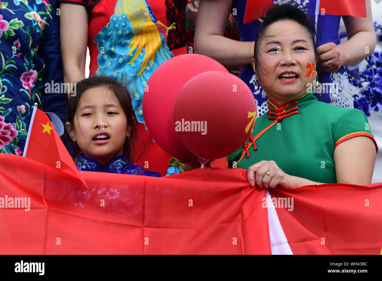 Portsmouth, UK. 1st Sep, 2019. The mainland Chinese singing together I ...