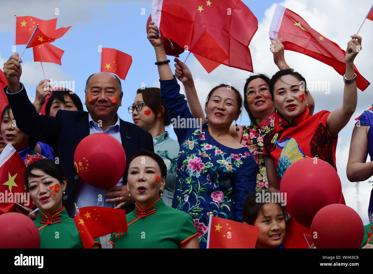 Portsmouth, UK. 1st Sep, 2019. The mainland Chinese singing together I ...