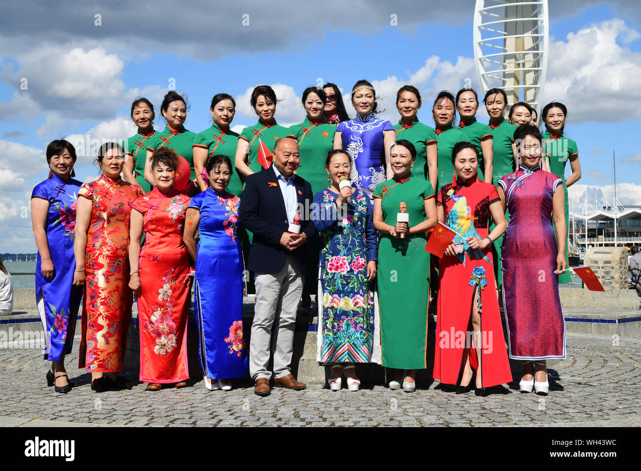 Portsmouth, UK. 1st Sep, 2019. The mainland Chinese singing together I ...