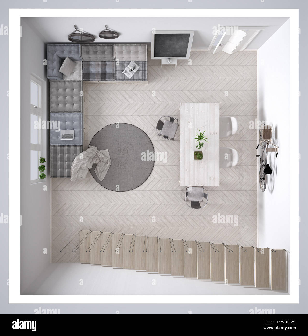 Scandinavian white living, with DIY pallet couch sofa interior design ...