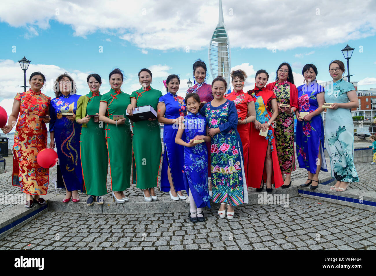 Portsmouth, UK. 1st Sep, 2019. The mainland Chinese singing together I ...
