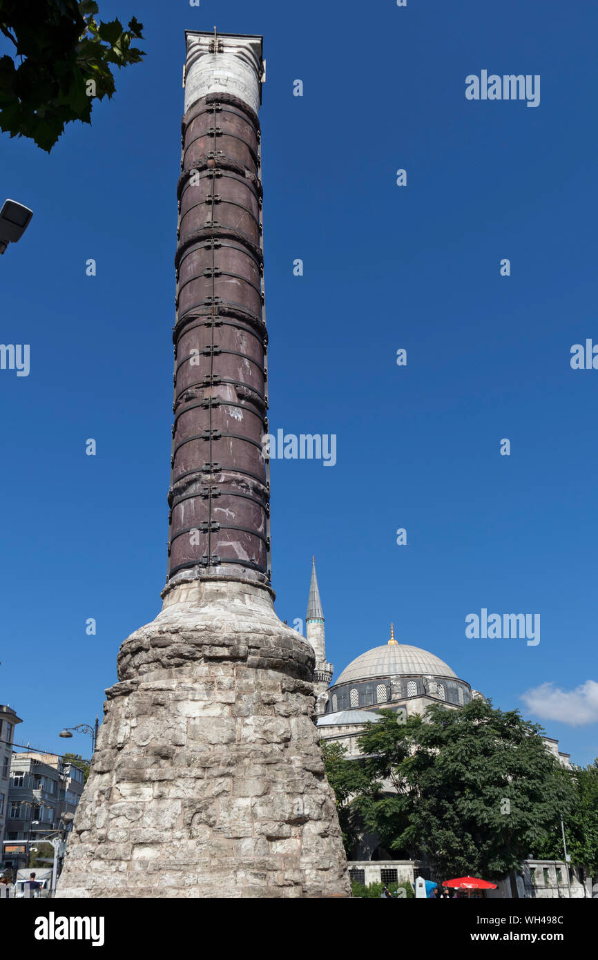 ISTANBUL, TURKEY - JULY 26, 2019: Ancient Byzantine Column of ...