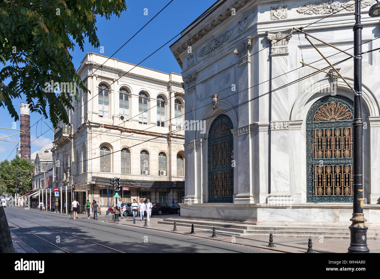 ISTANBUL, TURKEY - JULY 26, 2019: Typical Building and street in Laleli ...