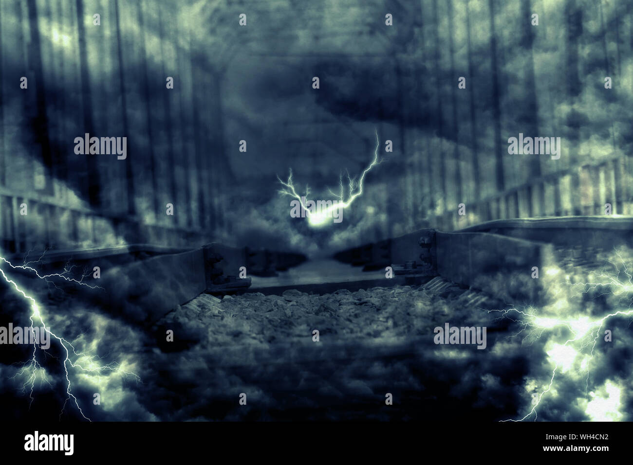 Stormy night with train hi-res stock photography and images - Alamy