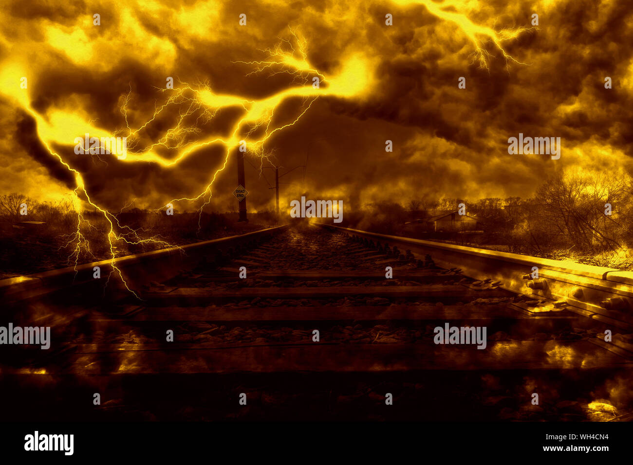 Stormy night with train hi-res stock photography and images - Alamy