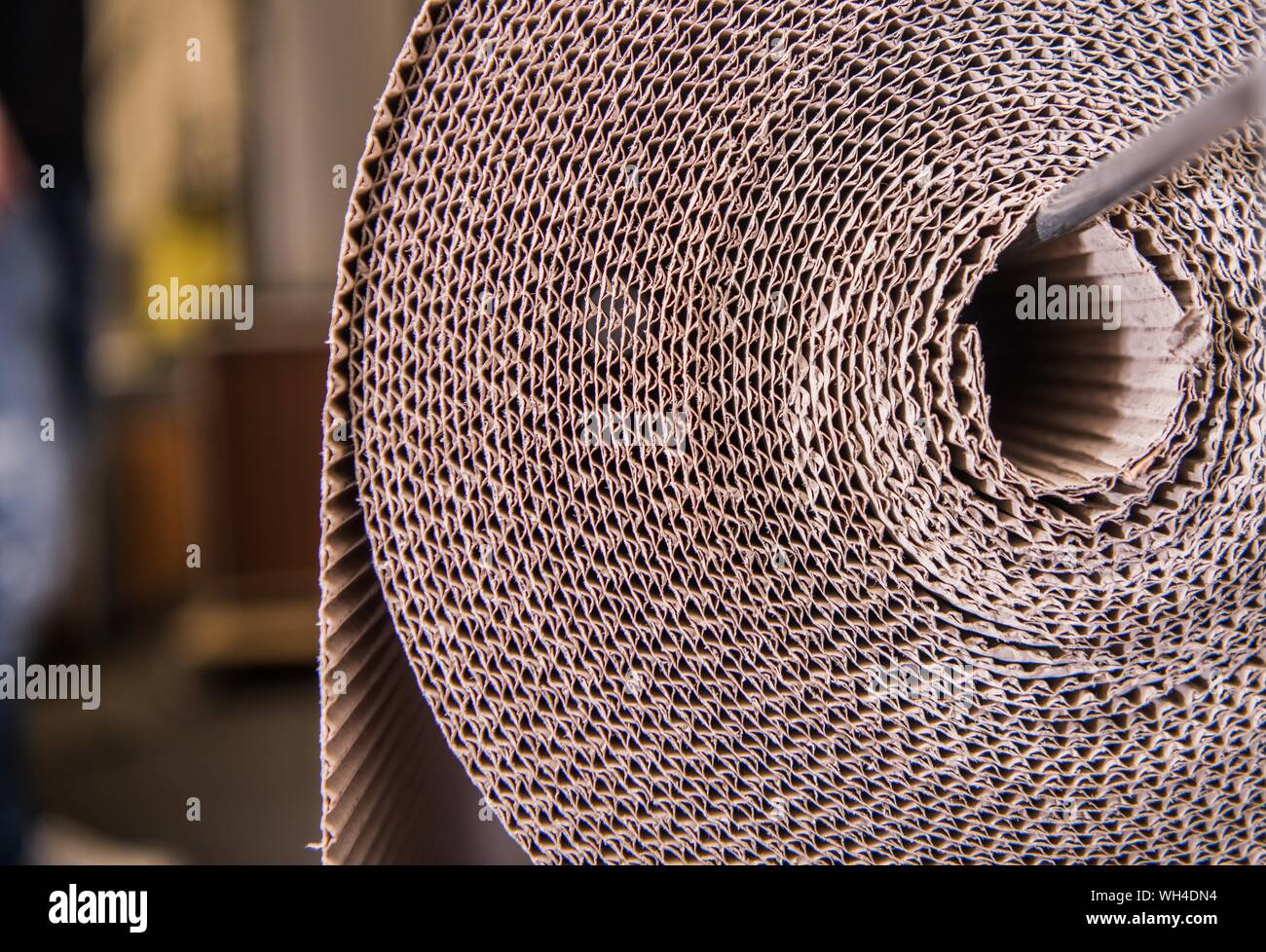 Corrugated Carton Roll Closeup Photo. Shipping Department in Online ...