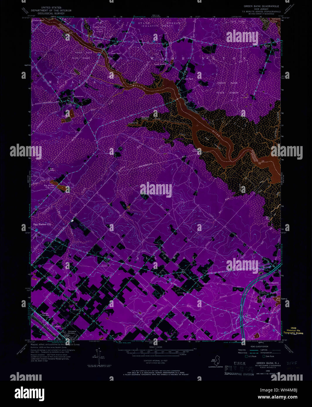 Map of green bank new jersey hi-res stock photography and images - Alamy