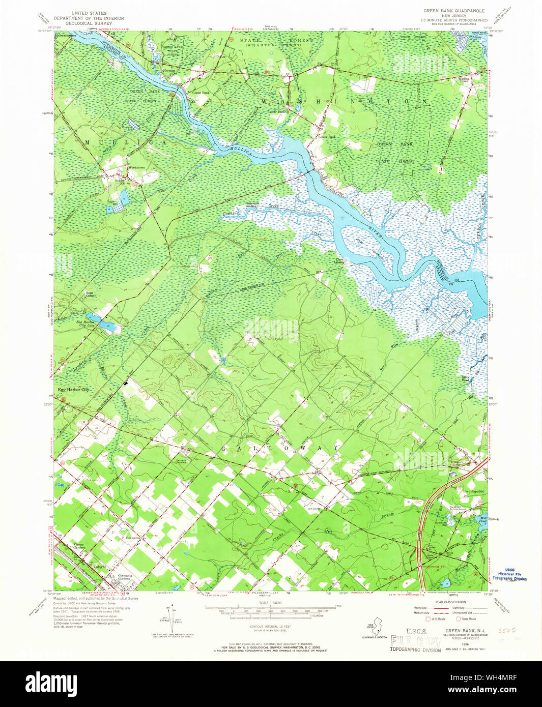 Map of green bank new jersey hi-res stock photography and images - Alamy