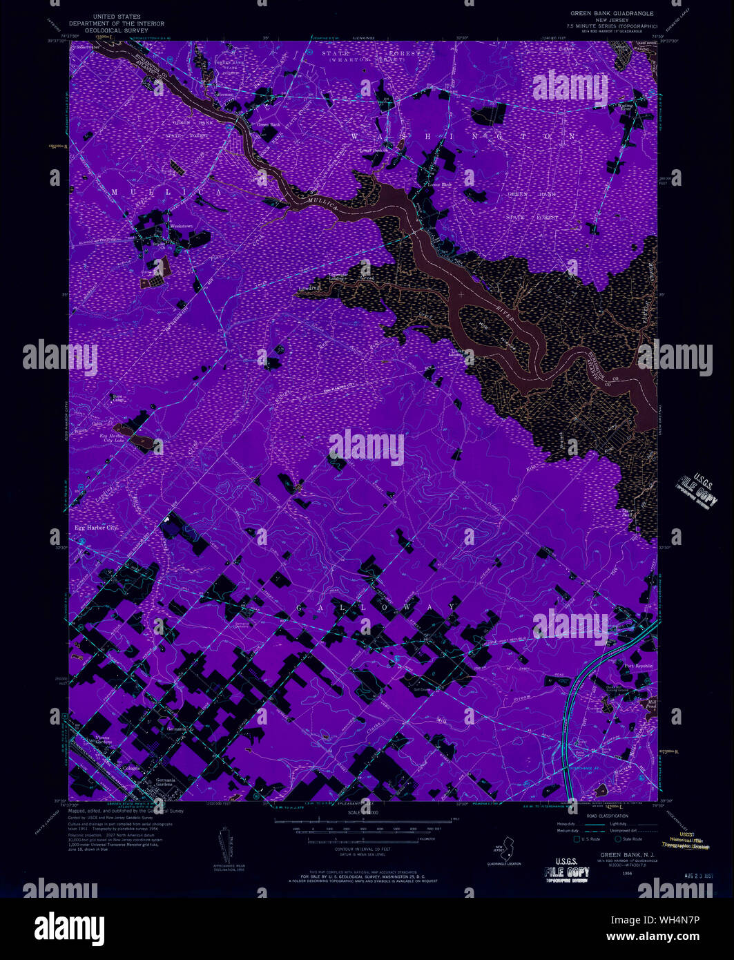 Map of green bank new jersey hi-res stock photography and images - Alamy