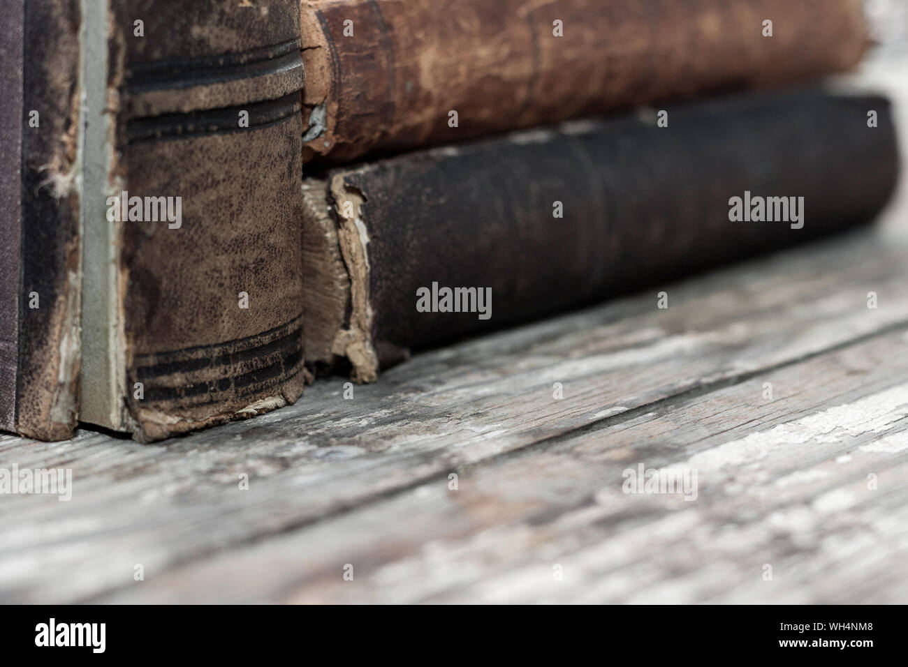 Old book wooden library desk Stock Photo - Alamy
