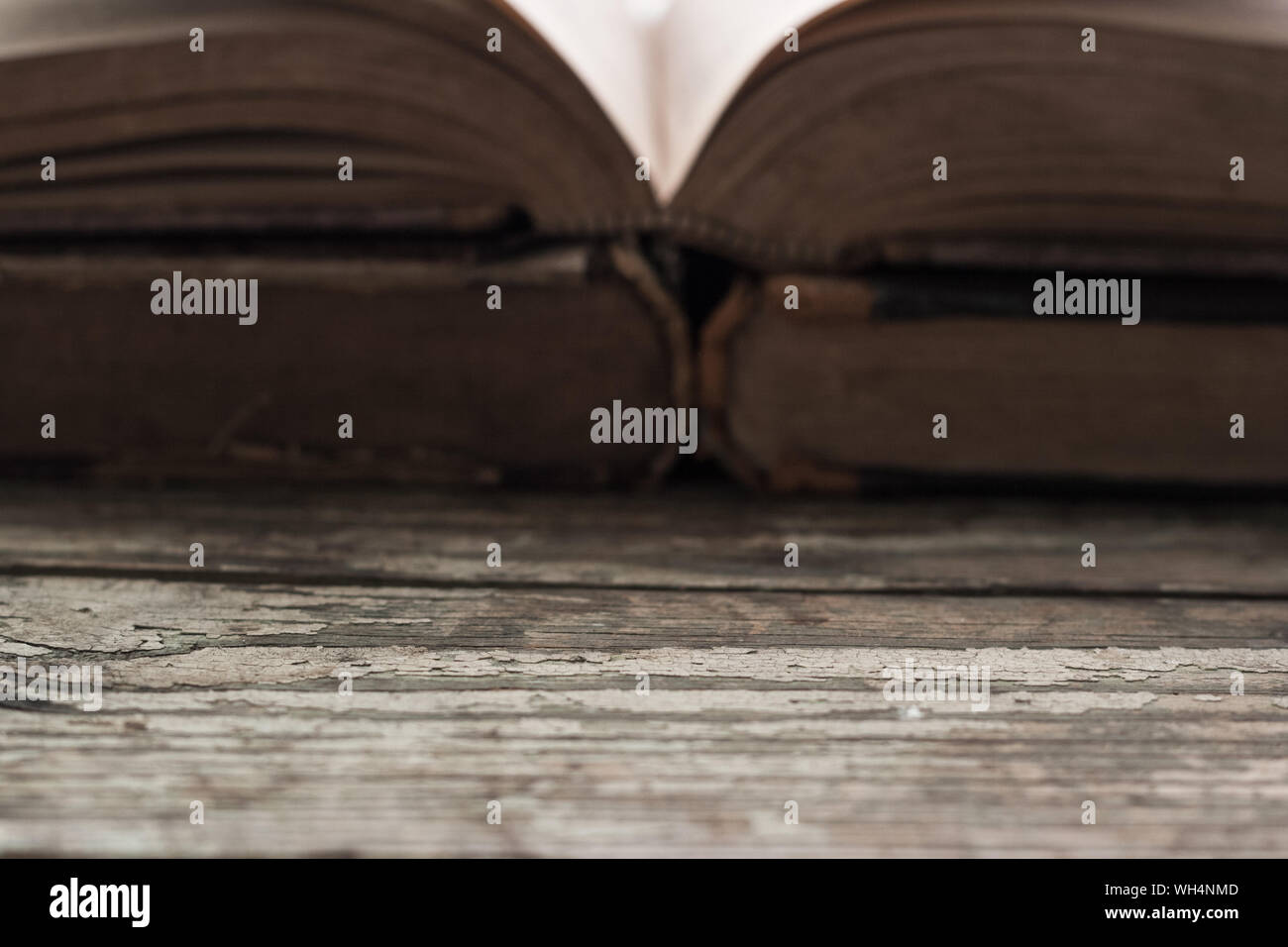 Old book wooden library desk Stock Photo - Alamy