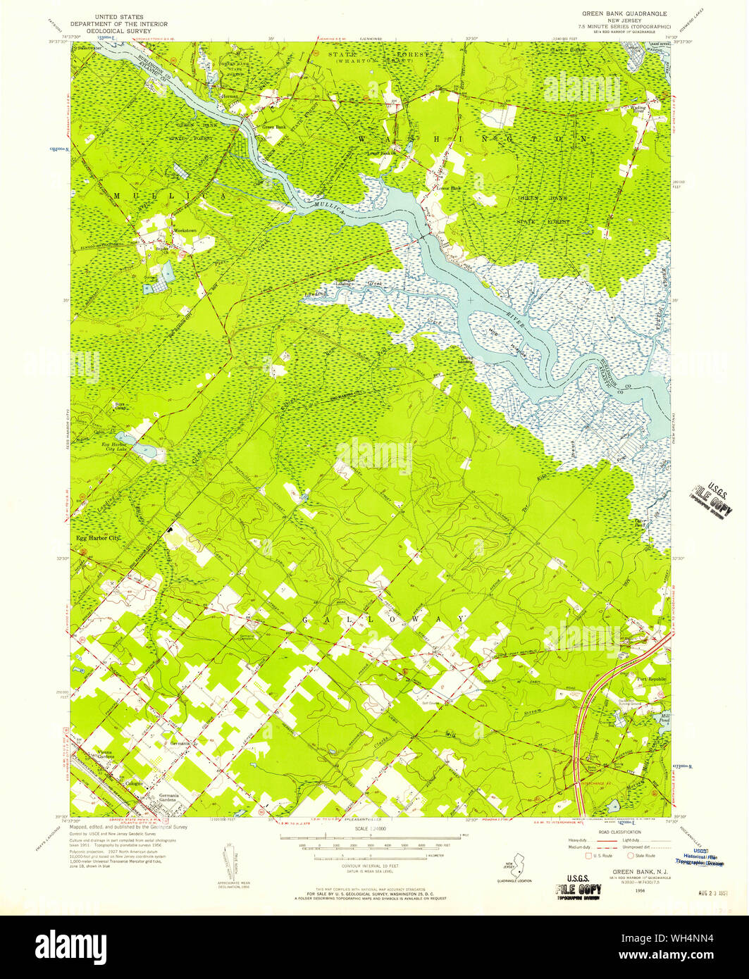 Map of green bank new jersey hi-res stock photography and images - Alamy