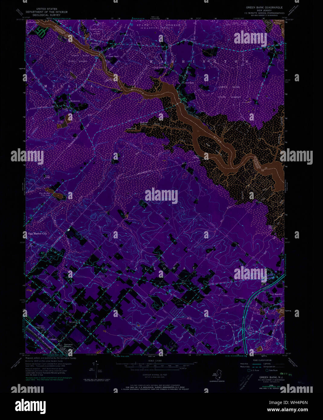 Map of green bank new jersey hi-res stock photography and images - Alamy