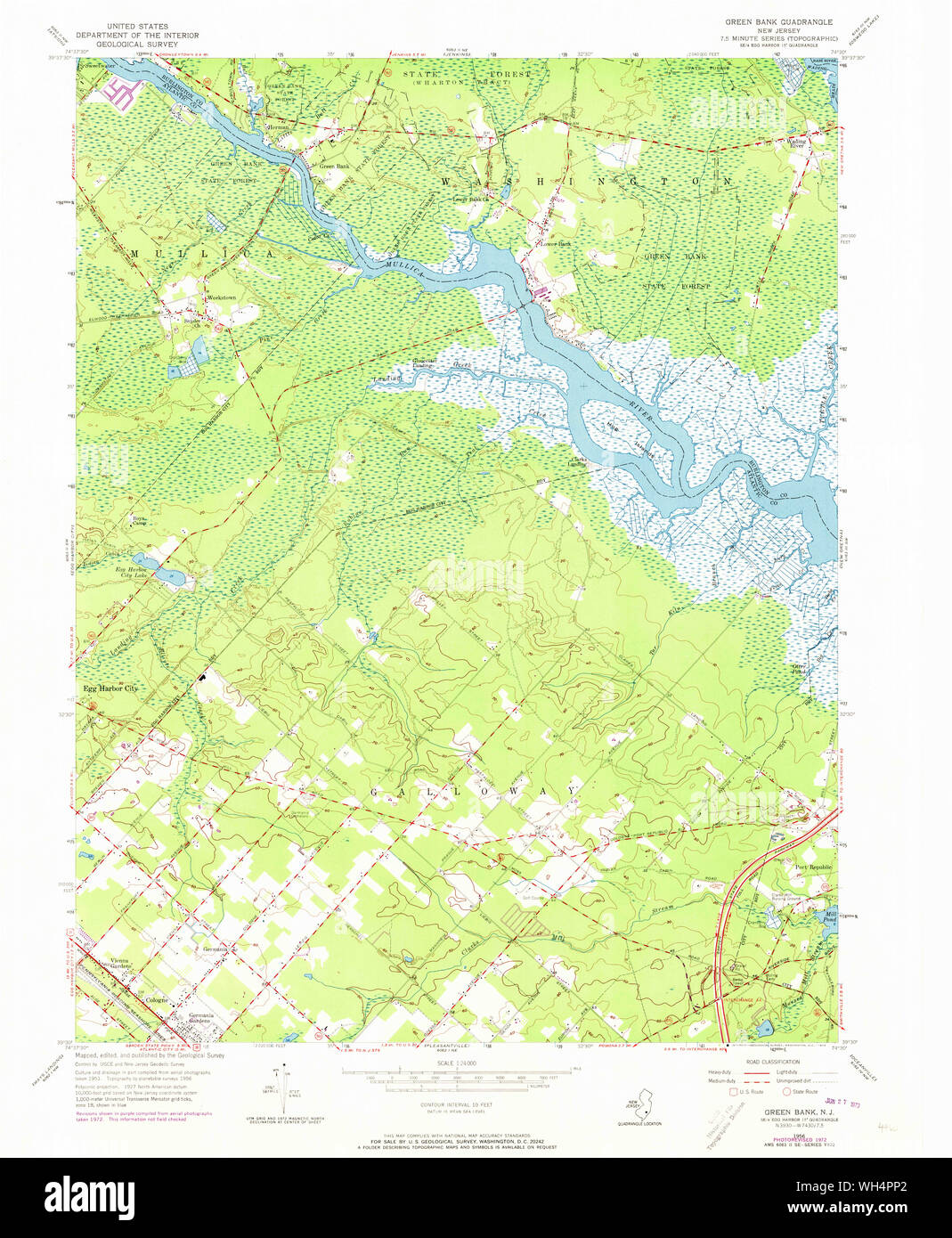 Map of green bank new jersey hi-res stock photography and images - Alamy
