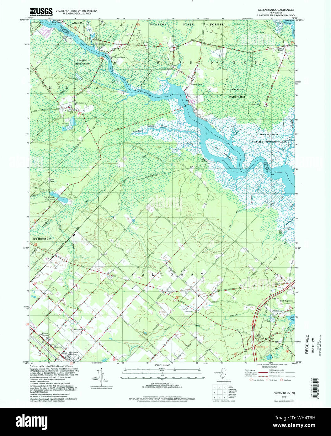 Map of green bank new jersey hi-res stock photography and images - Alamy
