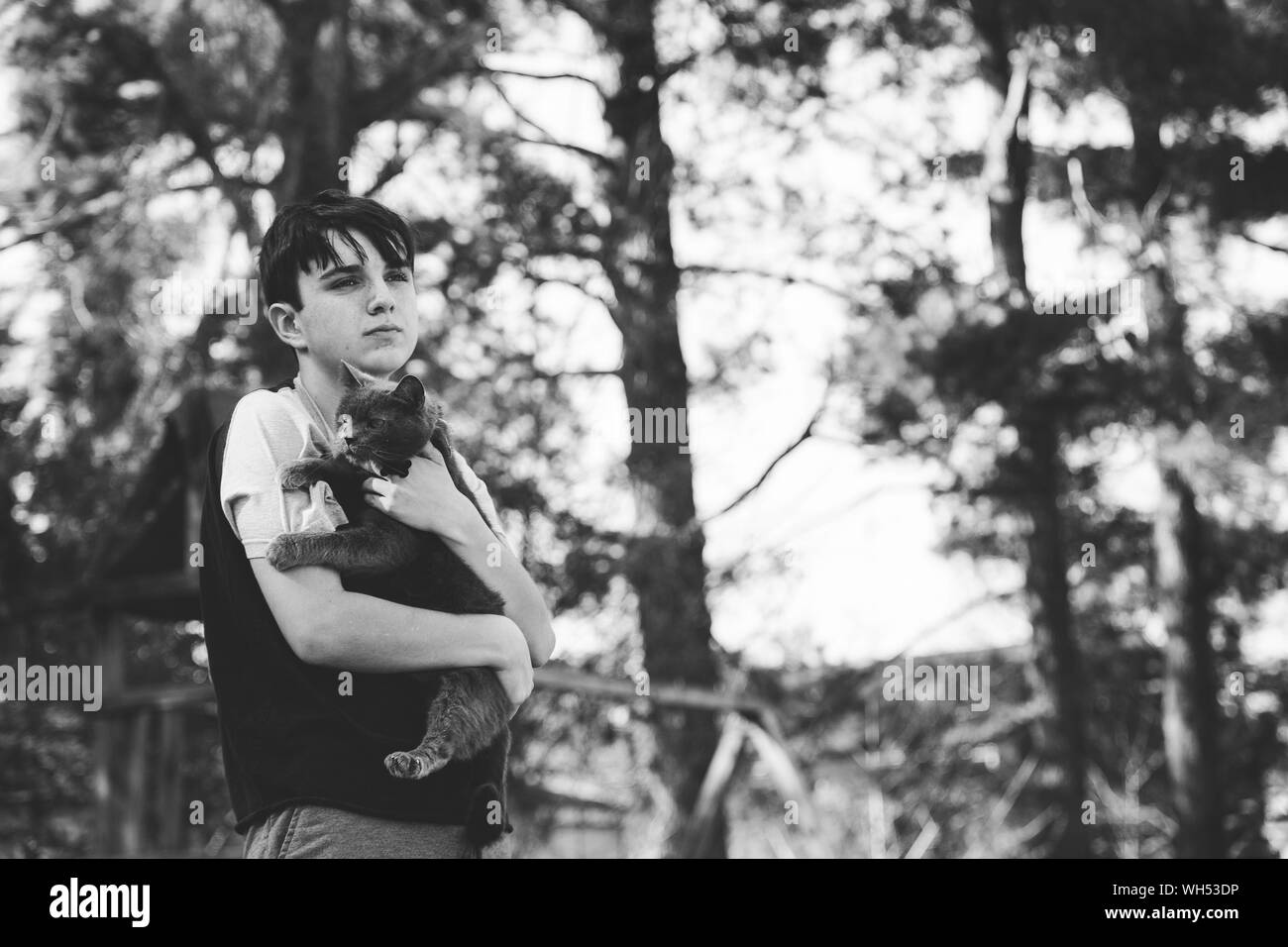 Teenager holding cat hi-res stock photography and images - Alamy