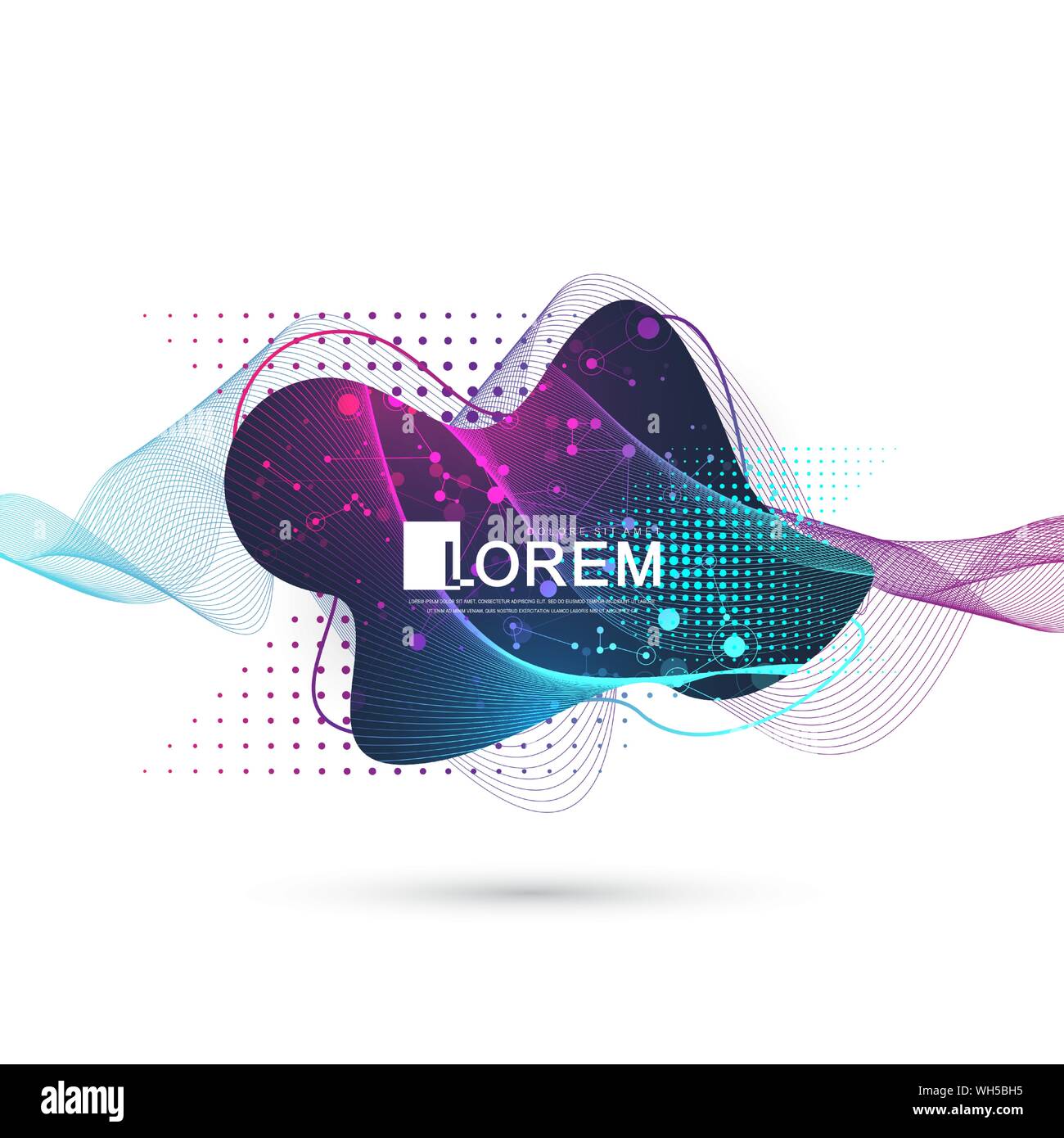 Modern abstract graphic design element with geometric lines and dots ...
