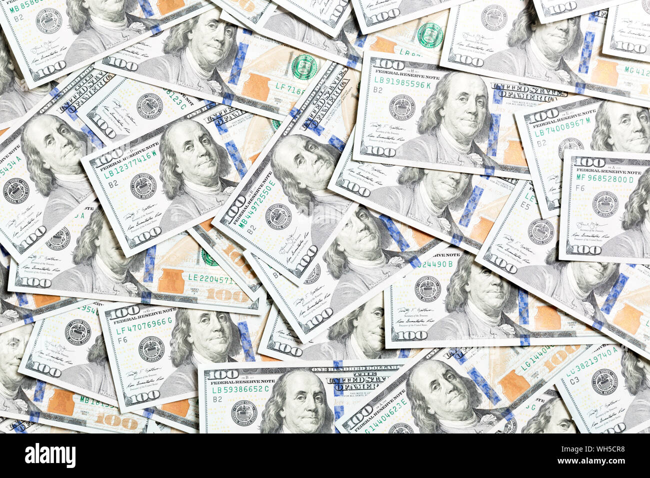 Top view of American money background. Pile of dollar cash. Paper ...