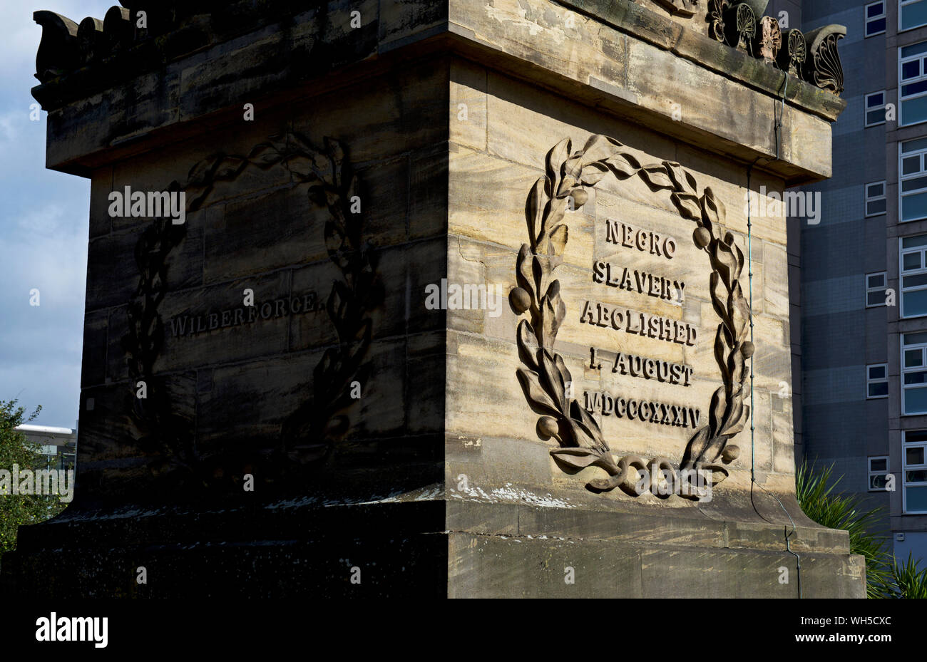 Base of the Wilberforce Monument, Queens Gardens, Hull, East Yorkshire ...