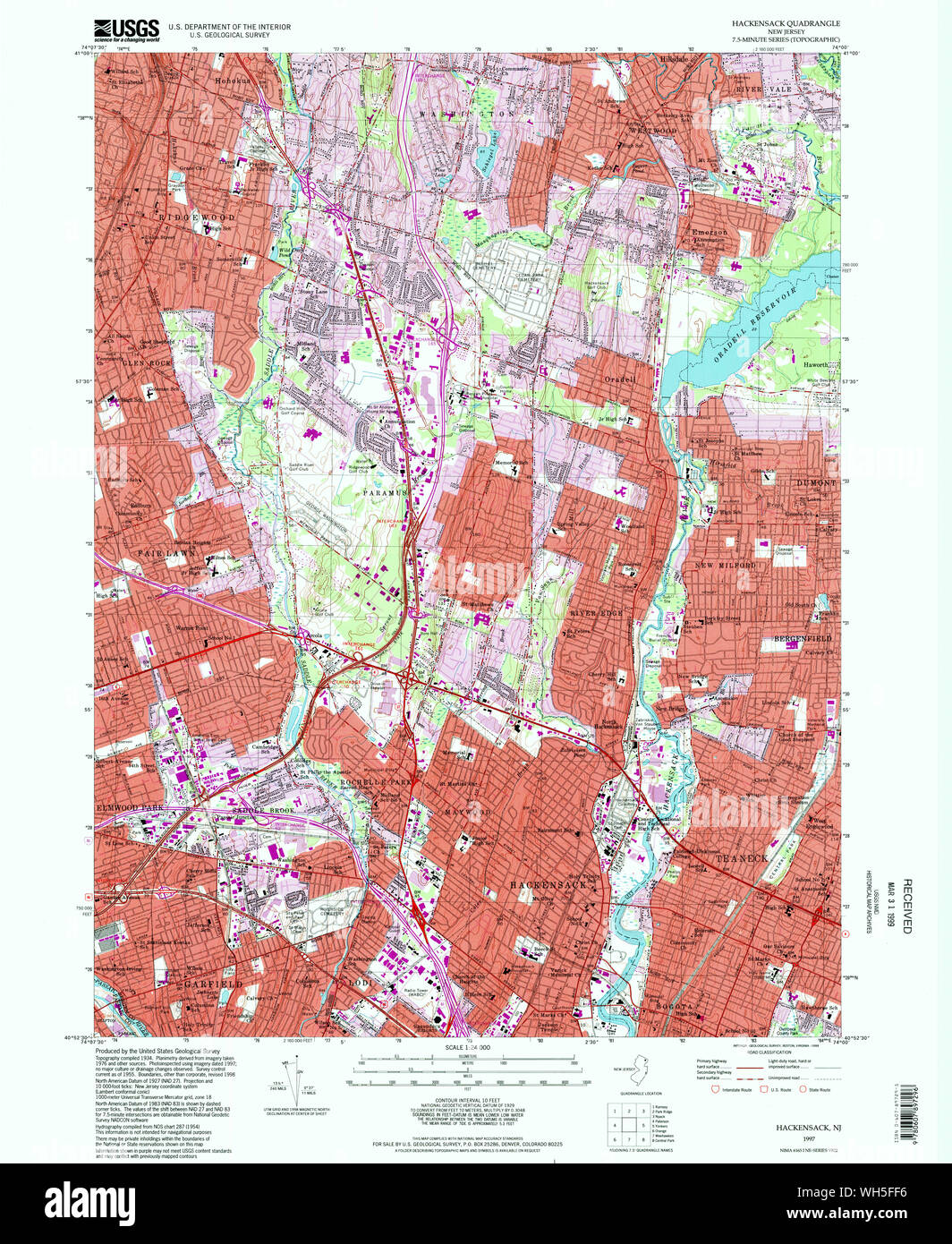 Map of hackensack hi-res stock photography and images - Alamy