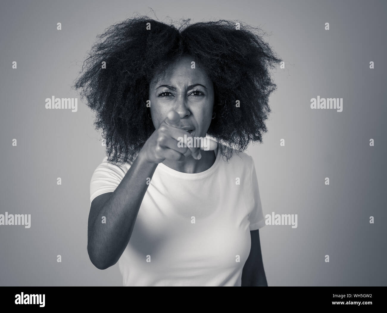 Portrait screaming upset young afro hi-res stock photography and images ...
