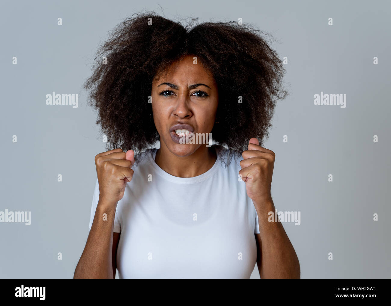 Angry african female hi-res stock photography and images - Alamy