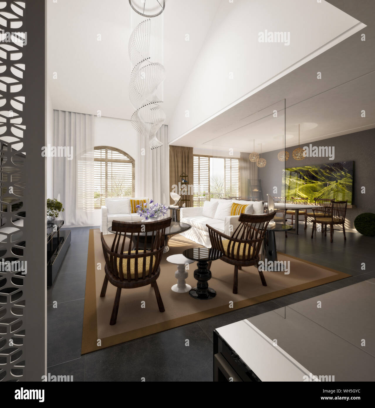 3d render of home living room Stock Photo - Alamy