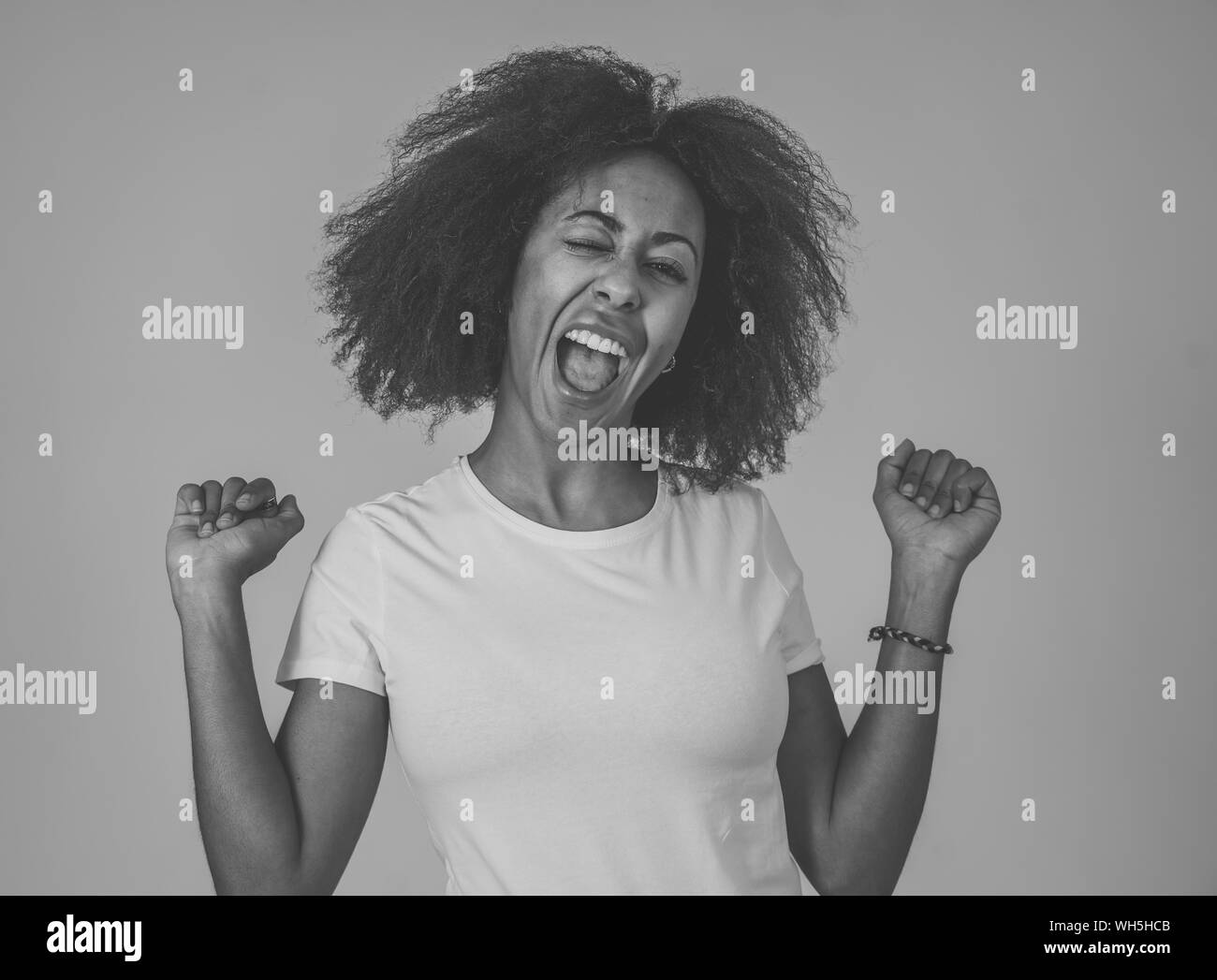 Close up portrait of attractive african american woman with happy face ...