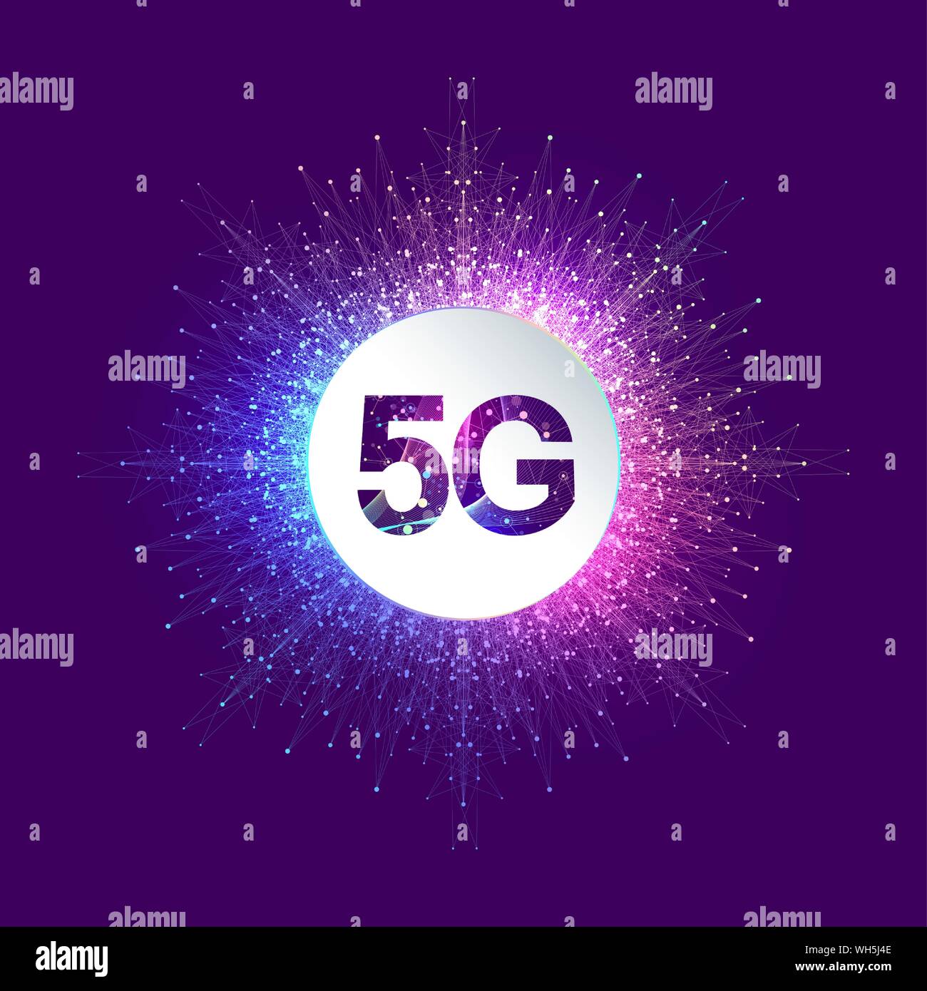 5G network wireless systems and internet vector illustration ...