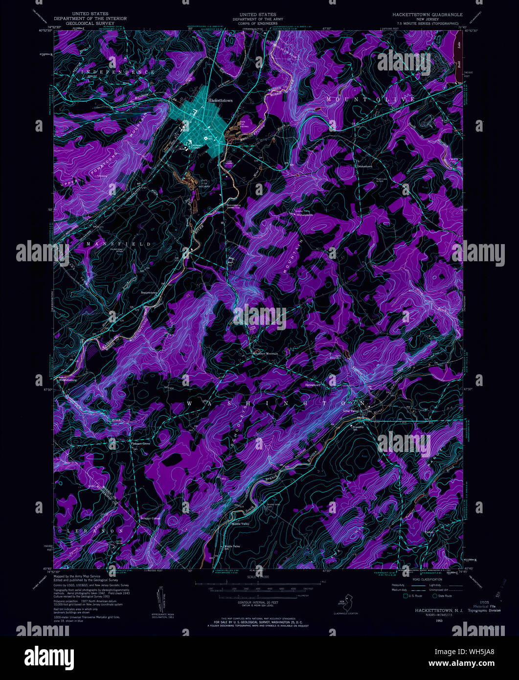 Map of hackettstown hi-res stock photography and images - Alamy