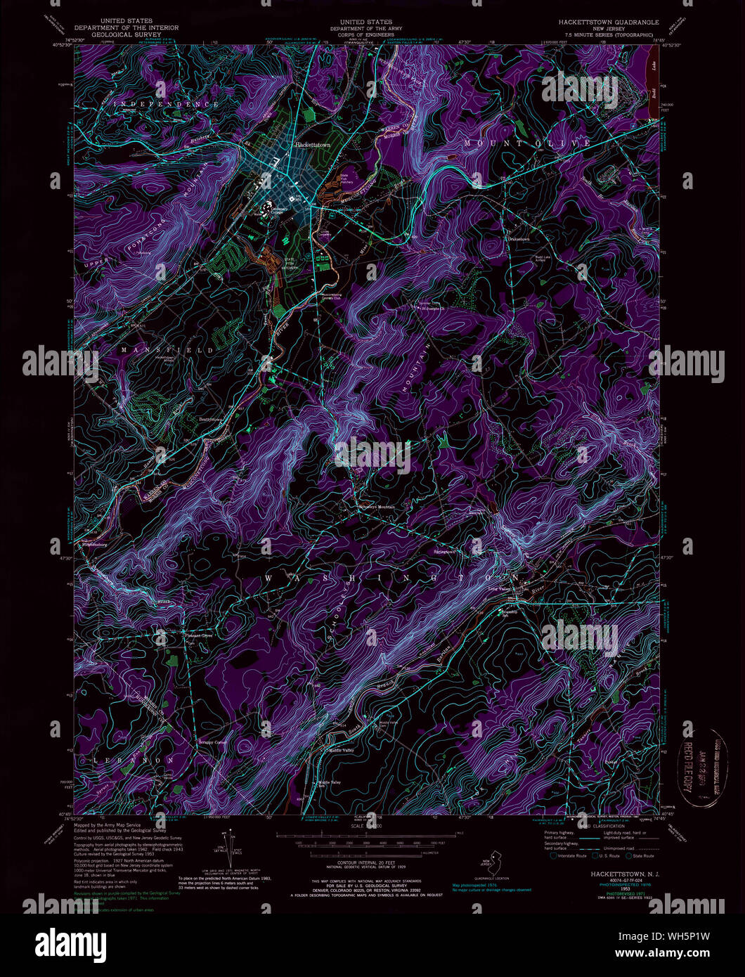 Map of hackettstown hi-res stock photography and images - Alamy