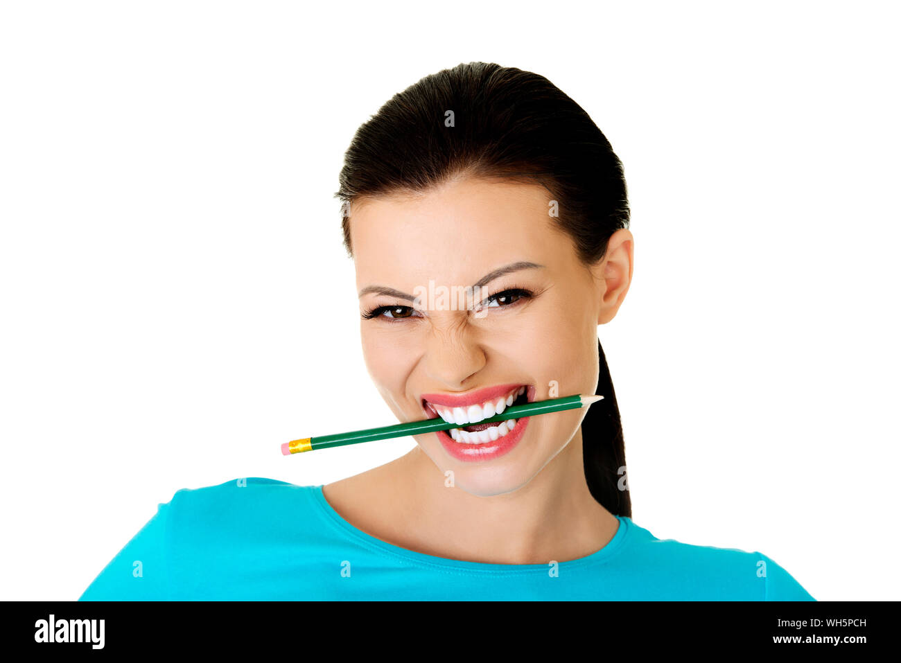 Pencil In Mouth High Resolution Stock Photography and Images - Alamy