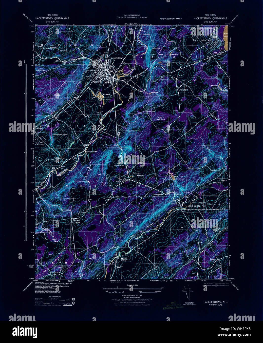 Map of hackettstown hi-res stock photography and images - Alamy