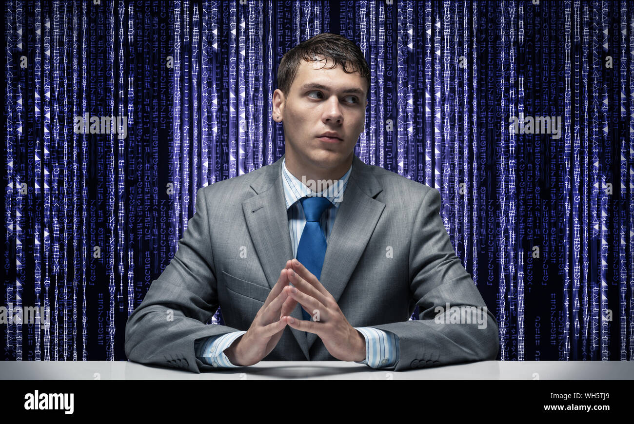 Binary matrix code with face hi-res stock photography and images - Alamy