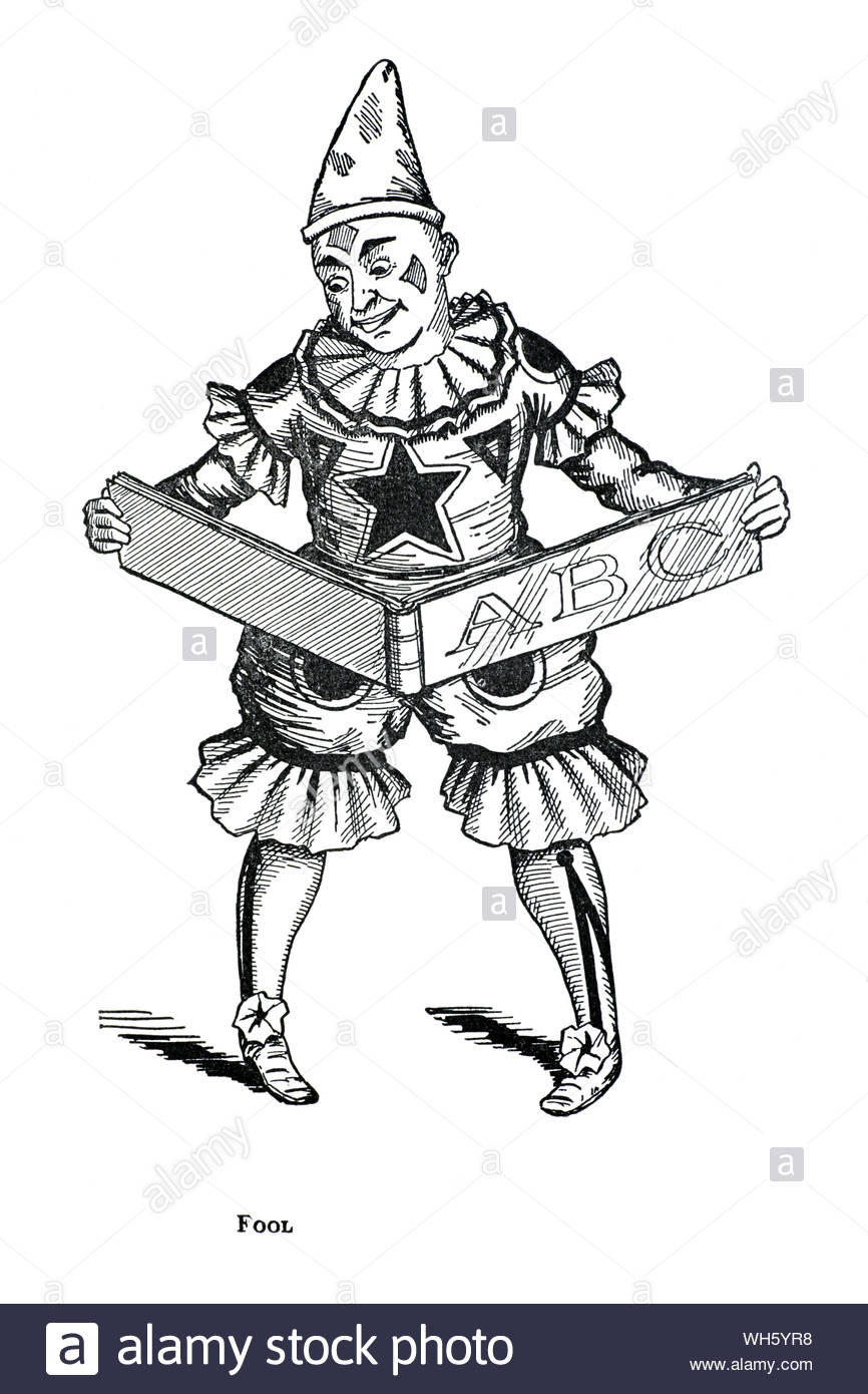 Commedia dell'arte, Fool, vintage illustration from 1900 Stock Photo ...