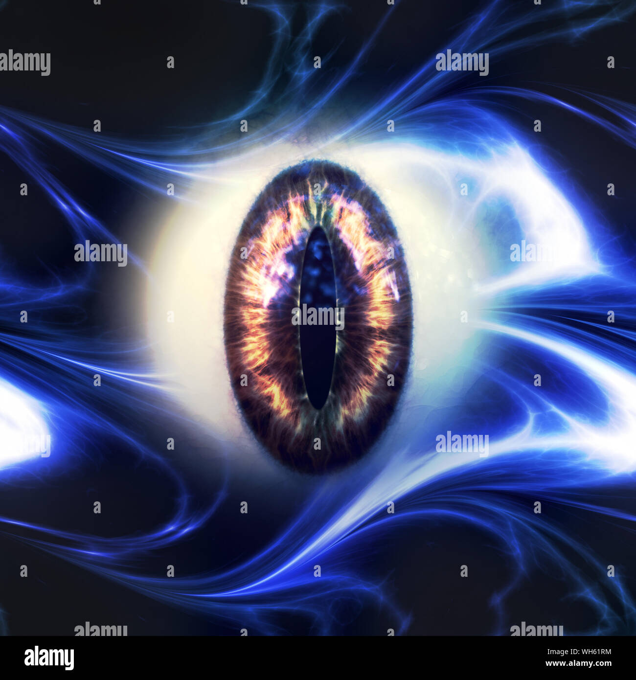 Abstract scary 3d eyeball of a monster, Halloween background Stock ...